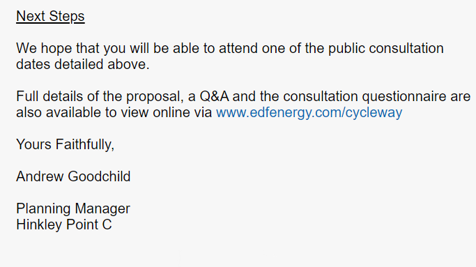 Proposed Combwich to Hinkley Point Shared Use Cycle Path - Stogursey Online